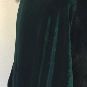 Custom Made-hunter Green Velvet Cocoon Robe-faux Fur Collar-old ...