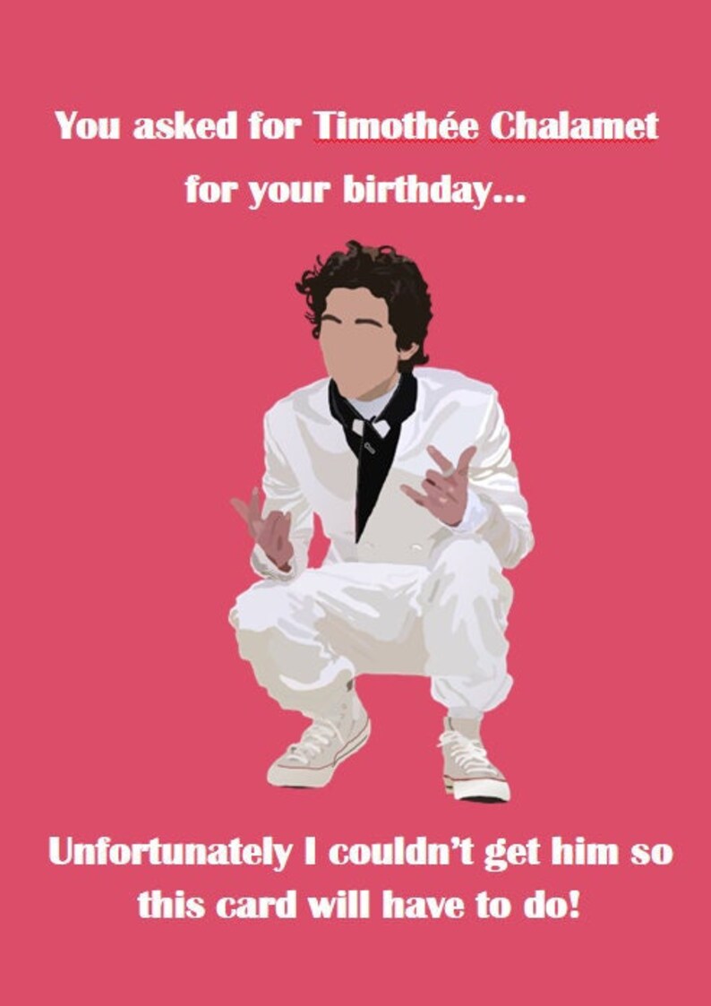 Timothee Chalamet Printable Greetings Card - Etsy