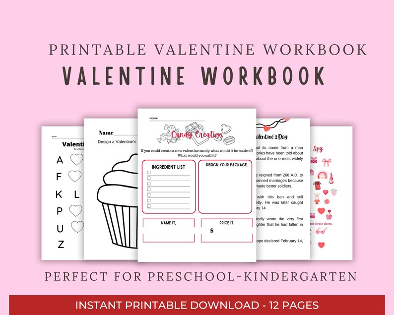 Valentines Day Workbook. Valentine Study. Valentine Printable ...