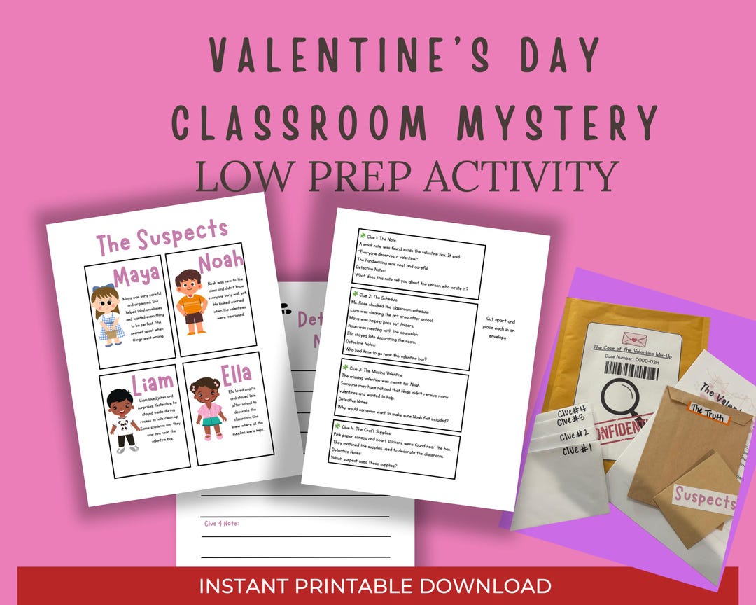 Valentines Day Mystery| Classroom Whodunit| Low Prep Valentine Activity ...