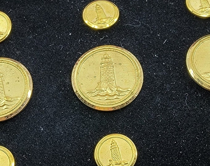 Vintage Waterbury Lighthouse Service Blazer Buttons - Mixed Set of 9 - Etsy