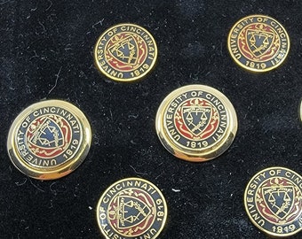 Vintage Ben Silver Cornell University Gold Plate Blazer Buttons in Case ...