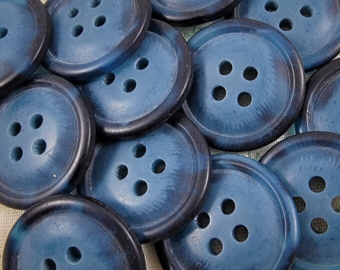 Vintage Dark Blue Four Hole Plastic Sew Thru Buttons - Set of 9 - Etsy