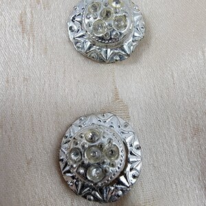 Vintage Aluminum and Paste Fancy Buttons - Set of 6 - Etsy