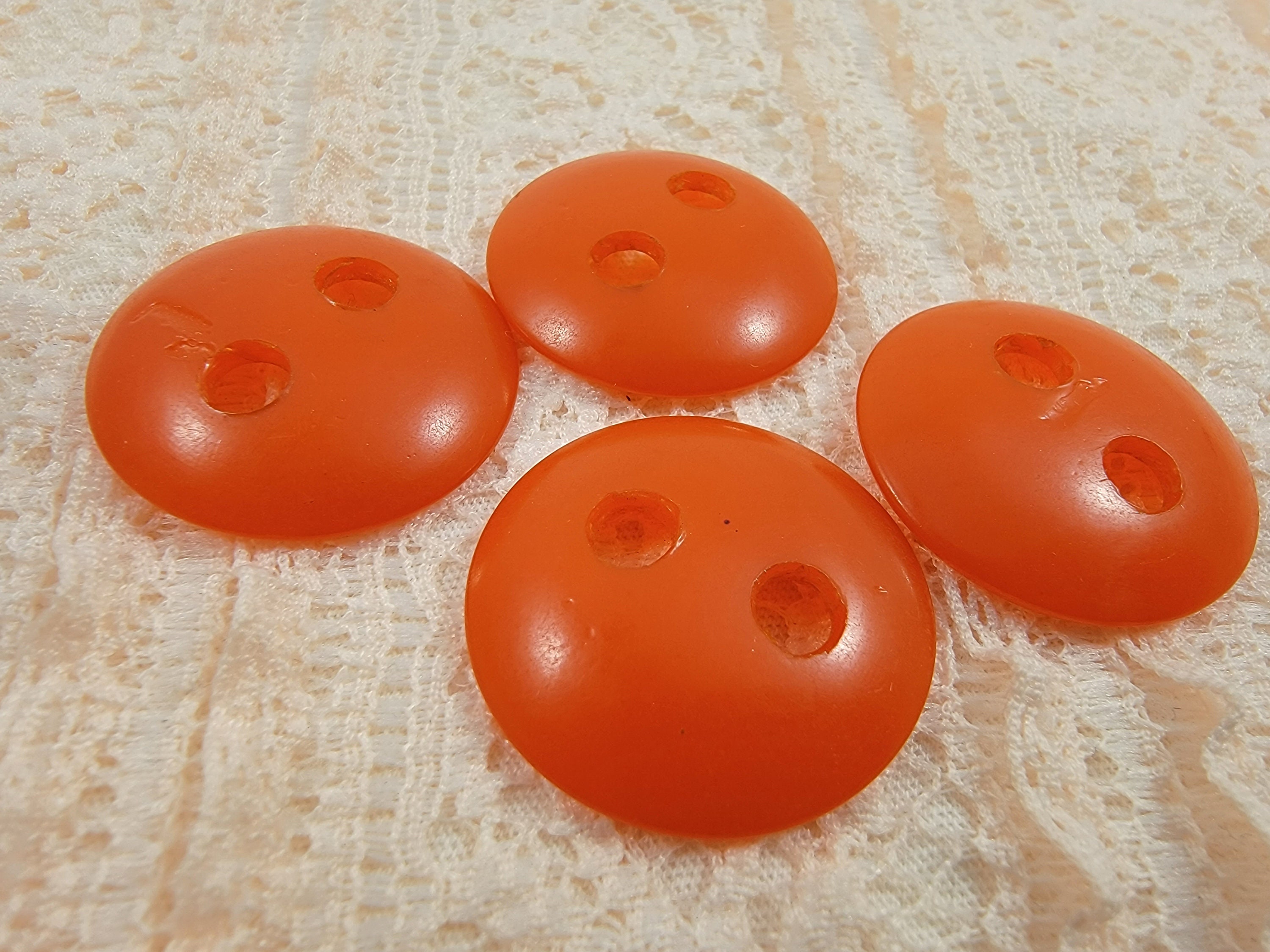 Vintage Early Plastic Bright Orange Sew Through Buttons Set - Etsy