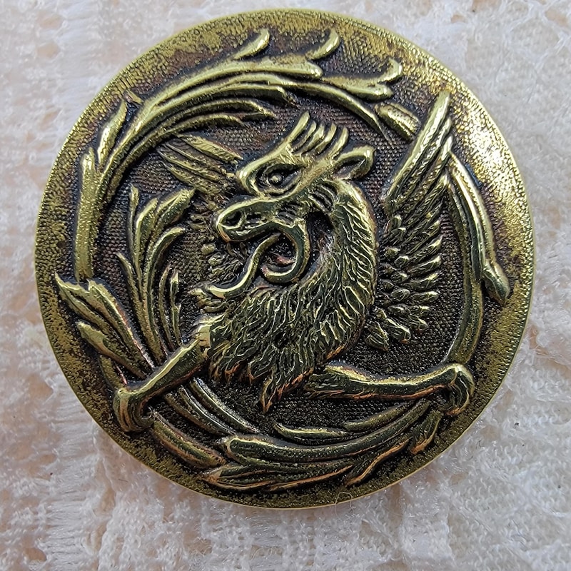 Antique Dragon Button - Etsy