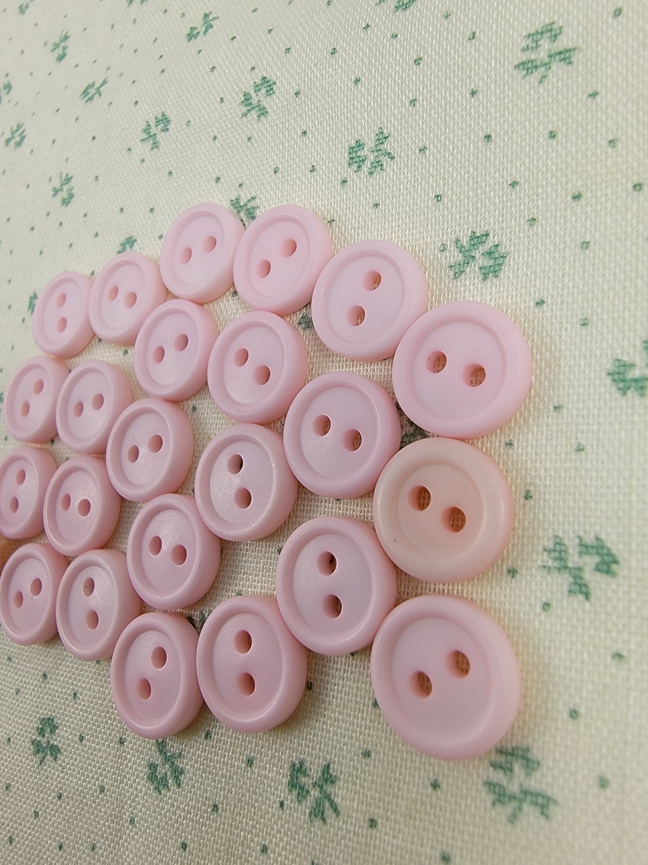 Vintage Light Pink Two Hole Sew Through Buttons Set of 24 - Etsy