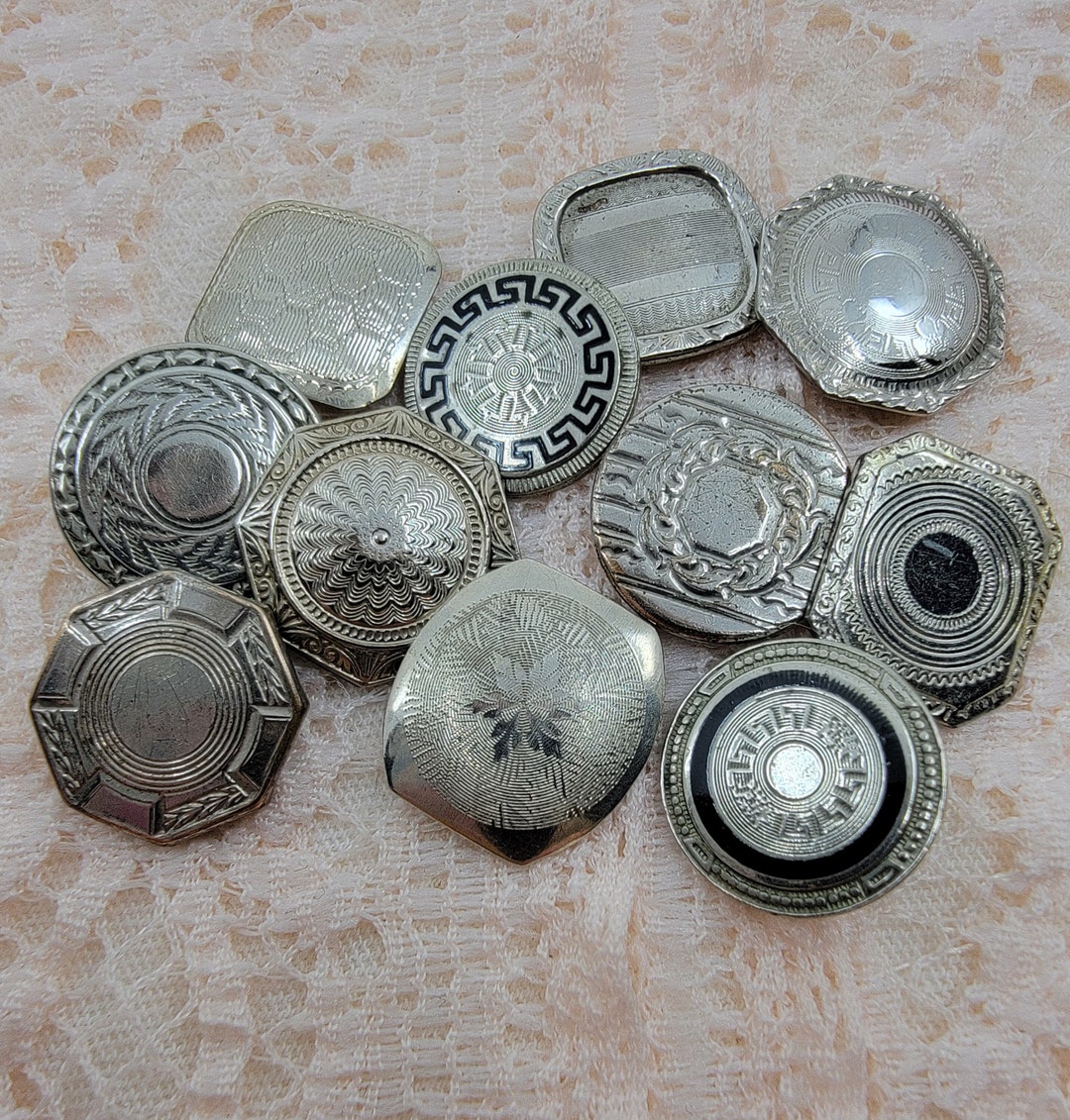 Vintage Silver Colored Metal 1930s Cuff Buttons - Mixed Lot of 11 - Etsy