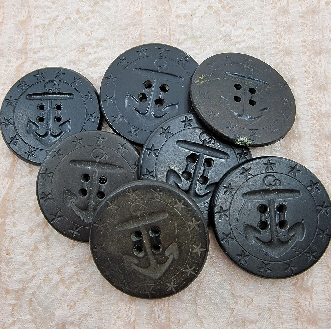 Vintage WWI Large Rubber Navy Anchor Peacoat Buttons Mixed Set of 7 - Etsy