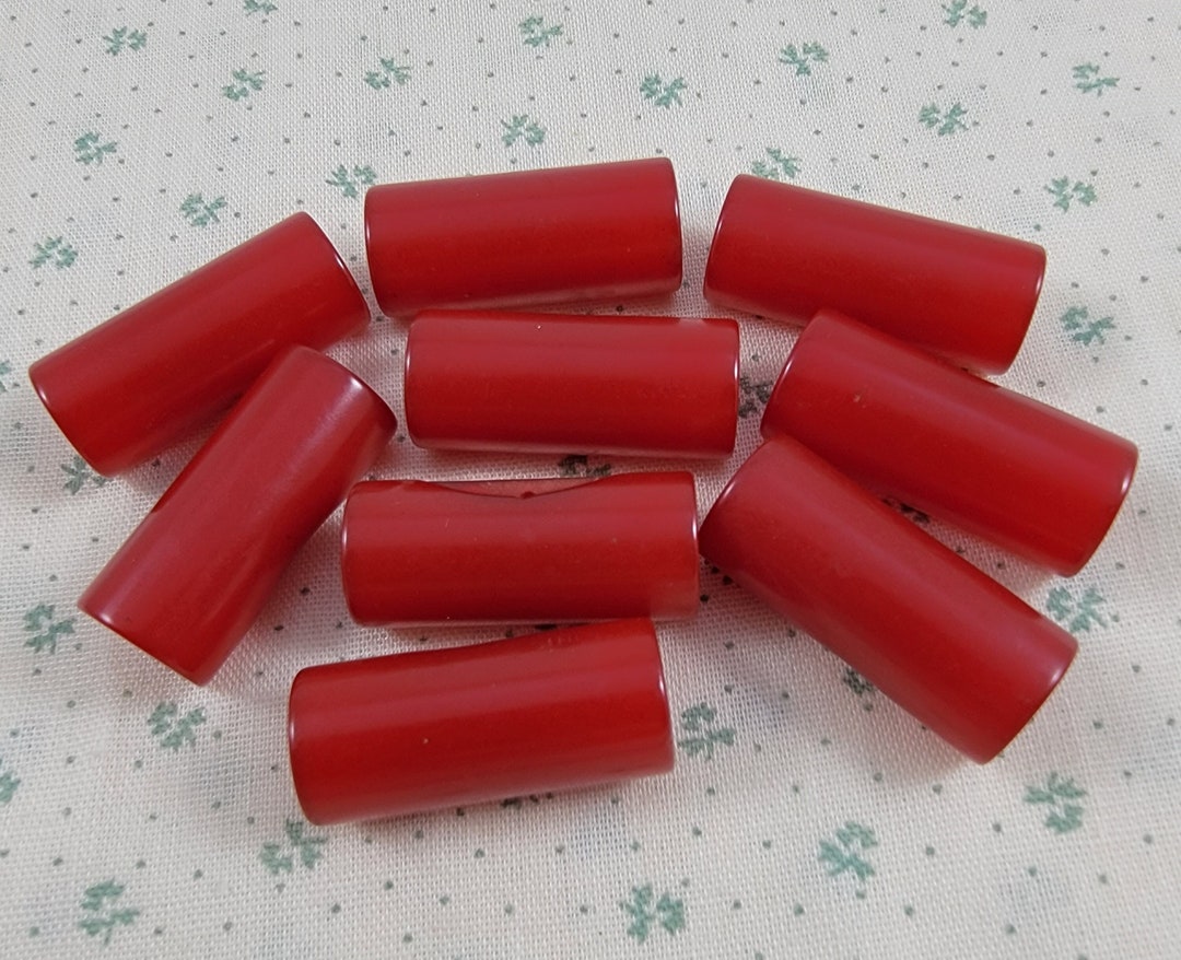 Vintage Cherry Red Bakelite Toggle Buttons With Self Shanks - Set of 9 ...