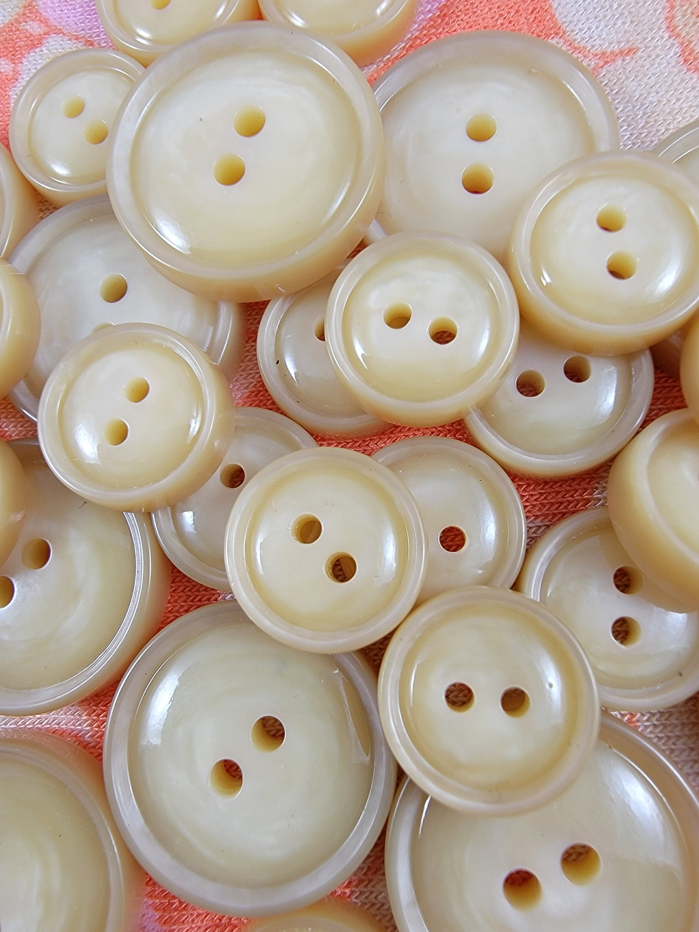 Vintage Beige Tan Two Hole Plastic Buttons Mixed Lot of 30 - Etsy