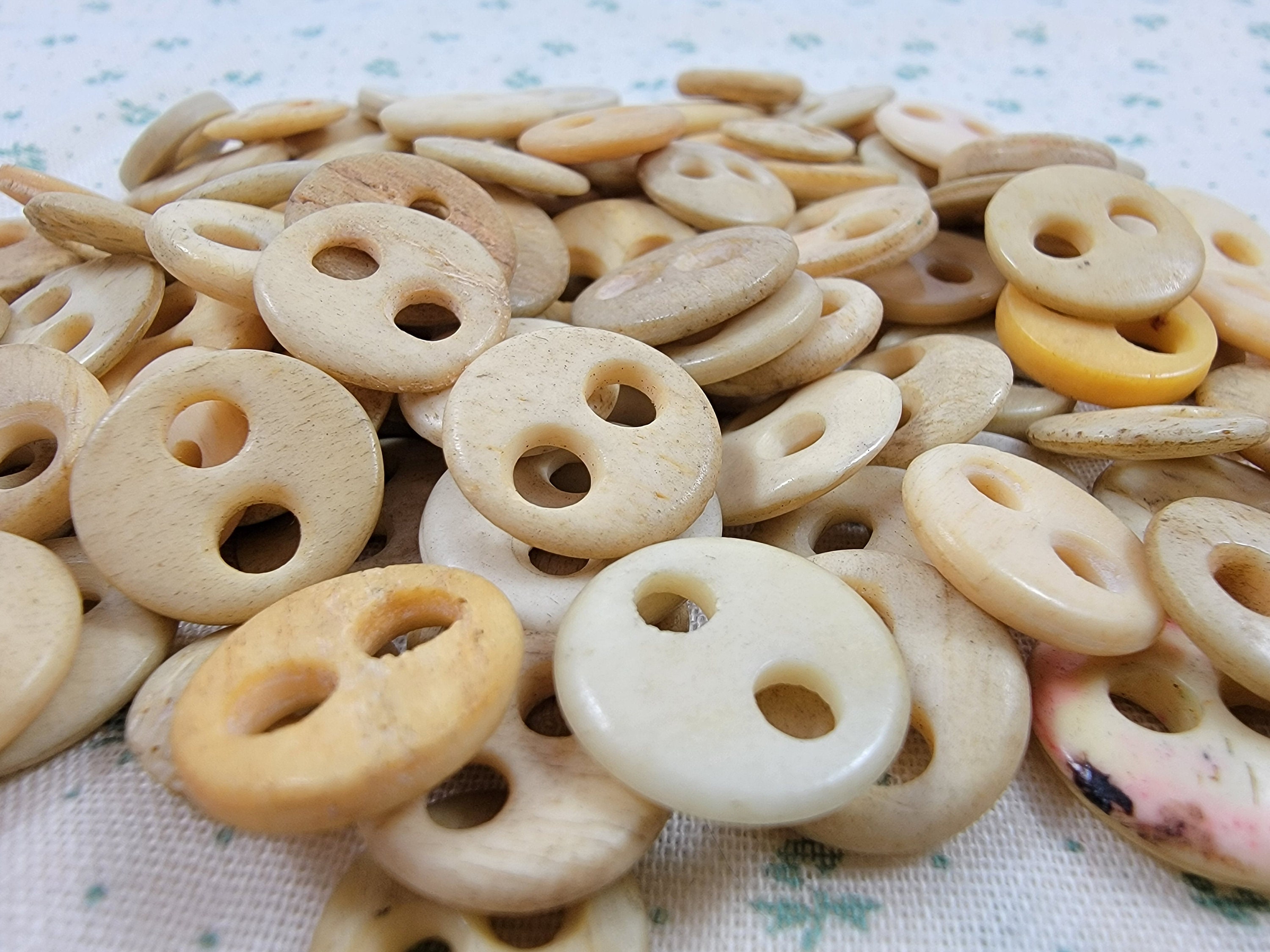 Vintage Antique Assorted Two Hole Bovine Bone Underwear Buttons - Lot ...