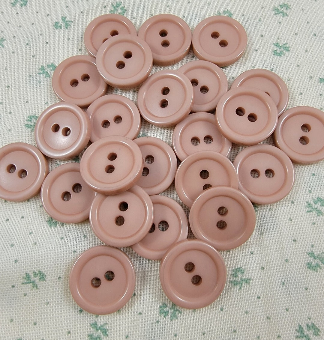 Vintage Pinkish Beige Two Hole Sew Thru Plastic Buttons - Set of 24 - Etsy