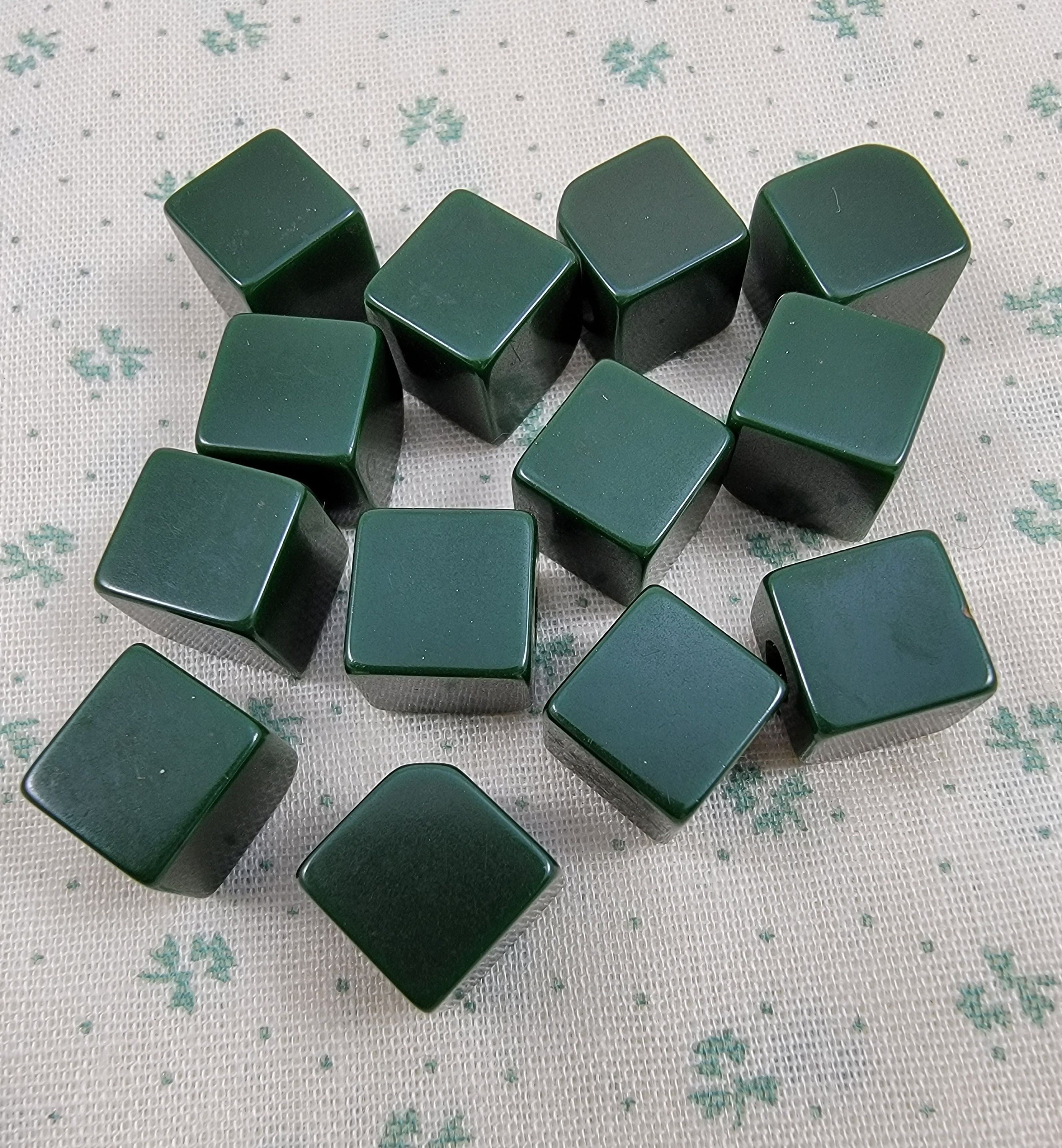 Vintage Dark Green Bakelite Cube Buttons Set of 13 - Etsy