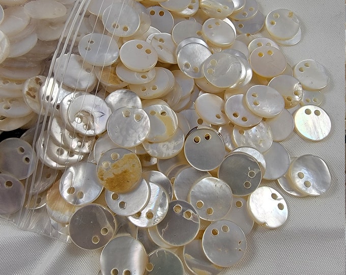 Vintage Small Mother of Pearl Offset Two Hole Buttons Set of - Etsy