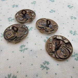 Vintage Small Brass and White Metal Yum Yum Openwork Picture Buttons ...