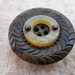 Vintage Brown Carved Composite Shell Steel Accent Sew Thru Button - Etsy
