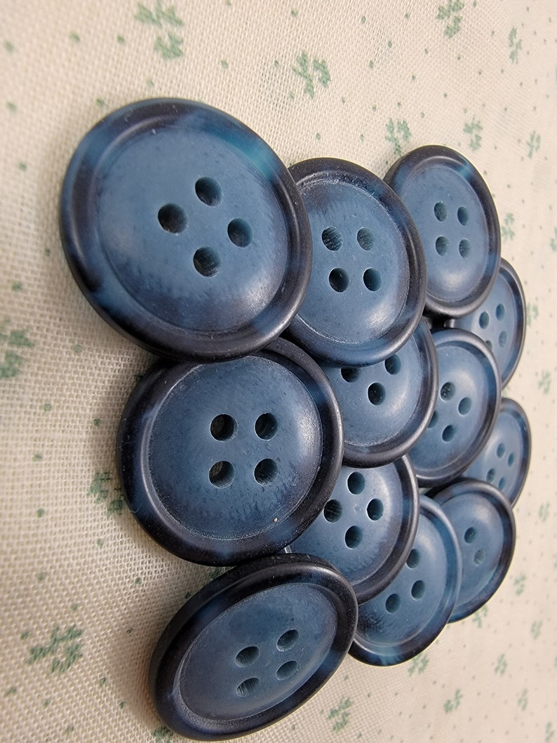 Vintage Dark Blue Four Hole Plastic Sew Thru Buttons Set of 12 - Etsy