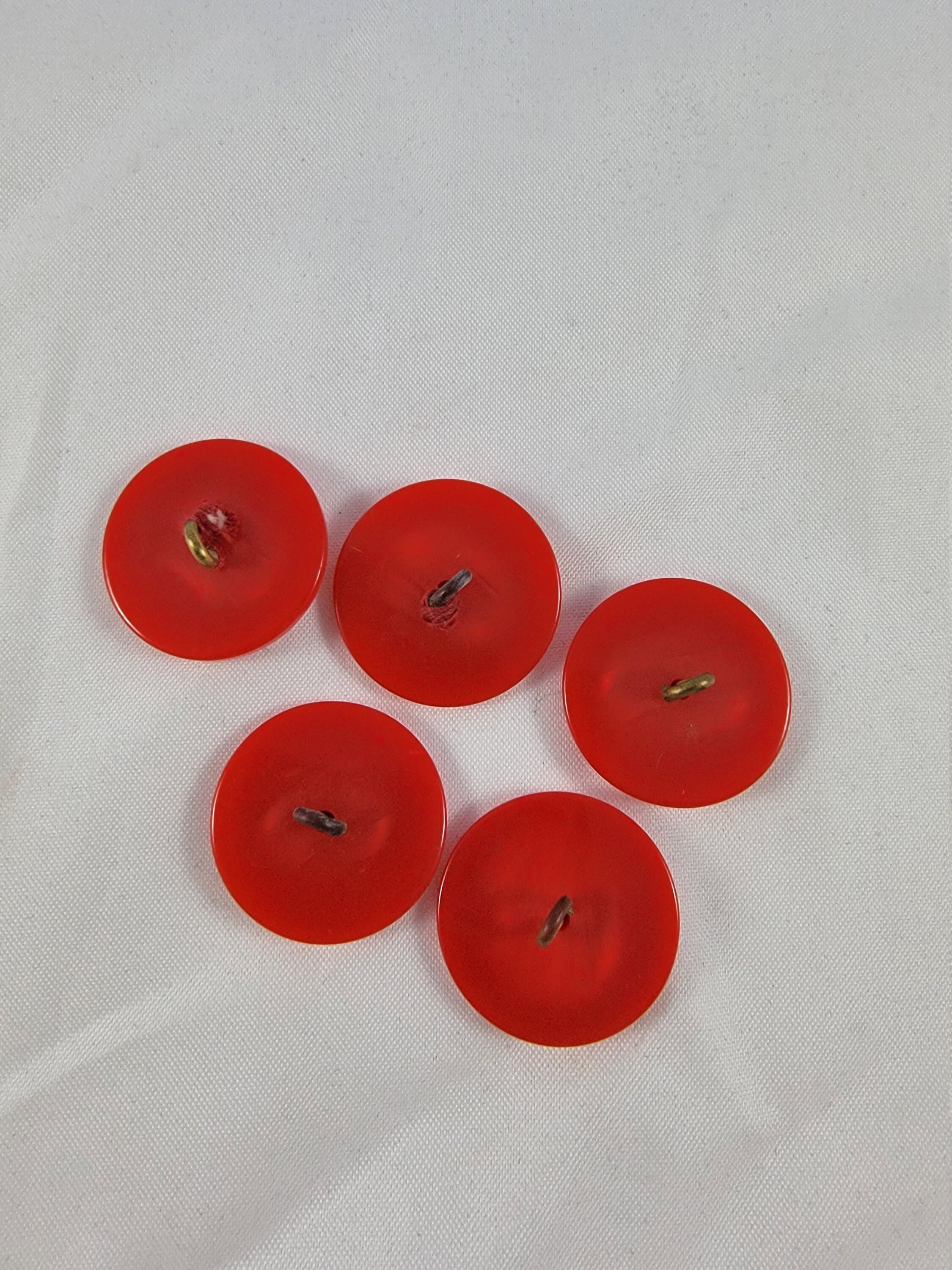 Vintage Bright Red Plastic Buttons With Metal Pin Shanks Set - Etsy