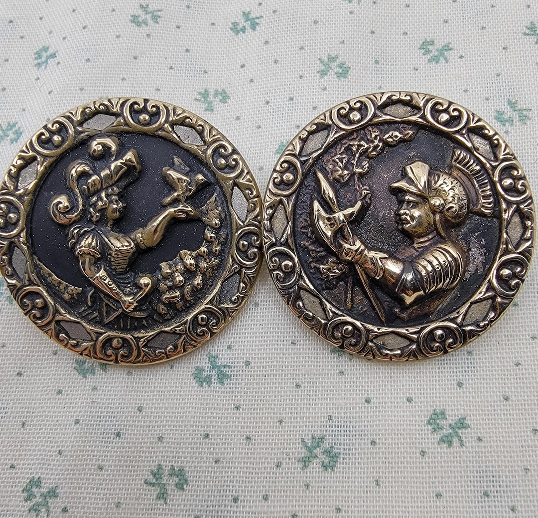 Vintage Antique Mary Tudor and Her Husband Charles Brandon Stamped ...
