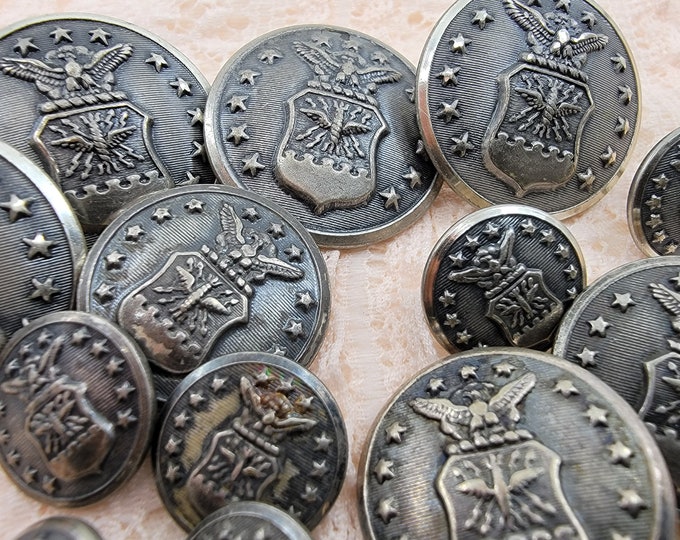 Vintage U.S. Air Force Waterbury Co Metal Uniform Buttons Mixed Lot of ...