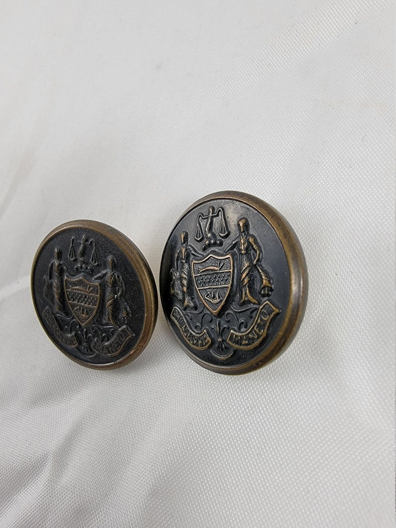 Vintage Metal Philadelphia Maneto Seal Buttons - Mixed Set of 2 - Etsy