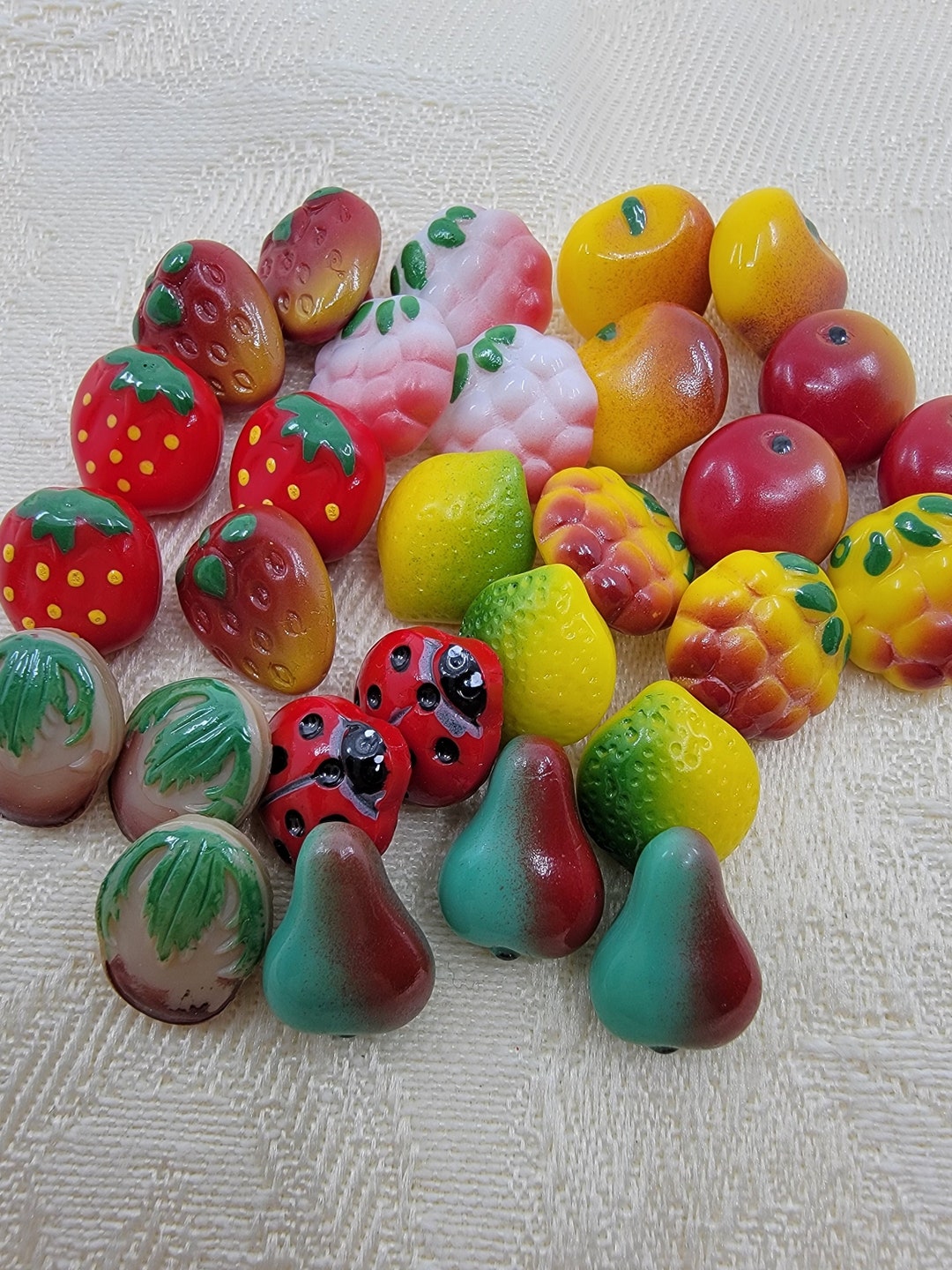 YOUR CHOICE Vintage Colored Glass Fruit Button With Self Shank - Etsy