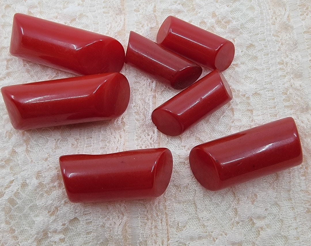 Vintage Cherry Red Bakelite Toggle Buttons With Self Shanks - Mixed Set ...
