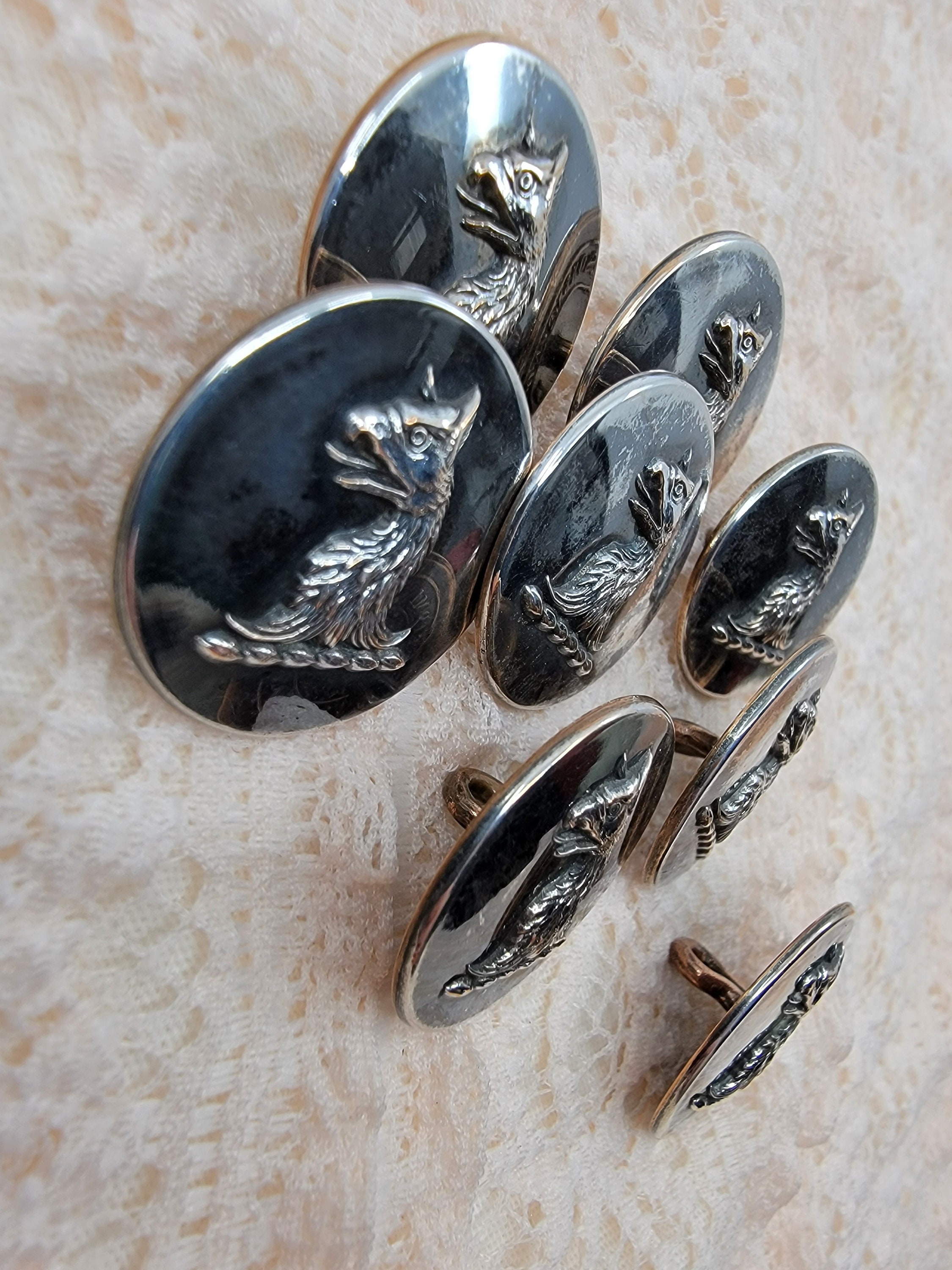 Vintage Antique Silverplated Metal Griffin Design Livery Button - Etsy