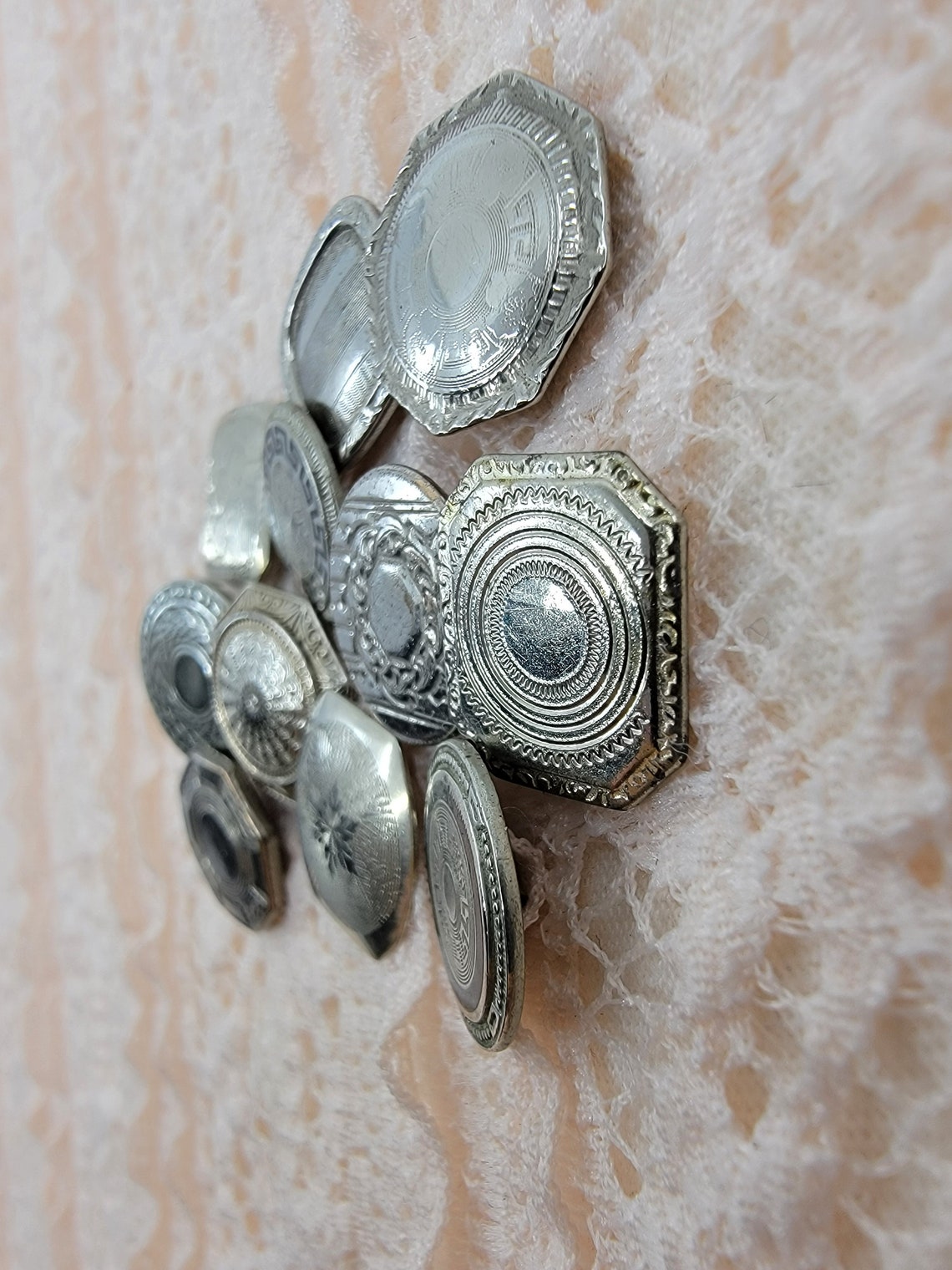 Vintage Silver Colored Metal 1930s Cuff Buttons - Mixed Lot of 11 - Etsy
