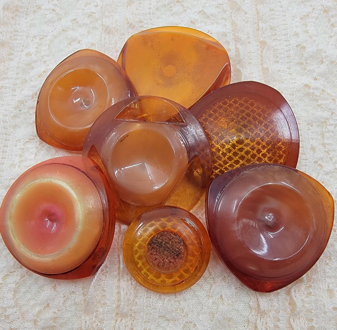 Vintage Root Beer Color Celluloid and Early Plastic Coat Buttons ...