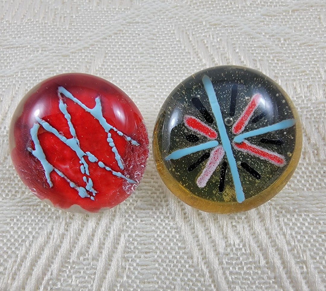 Vintage Geometric Design Red Blue Yellow Black Glass Kaleidoscope ...