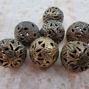 Vintage Small Brass Cricket Cage Ball Buttons With Loop Shanks Set of 7 ...