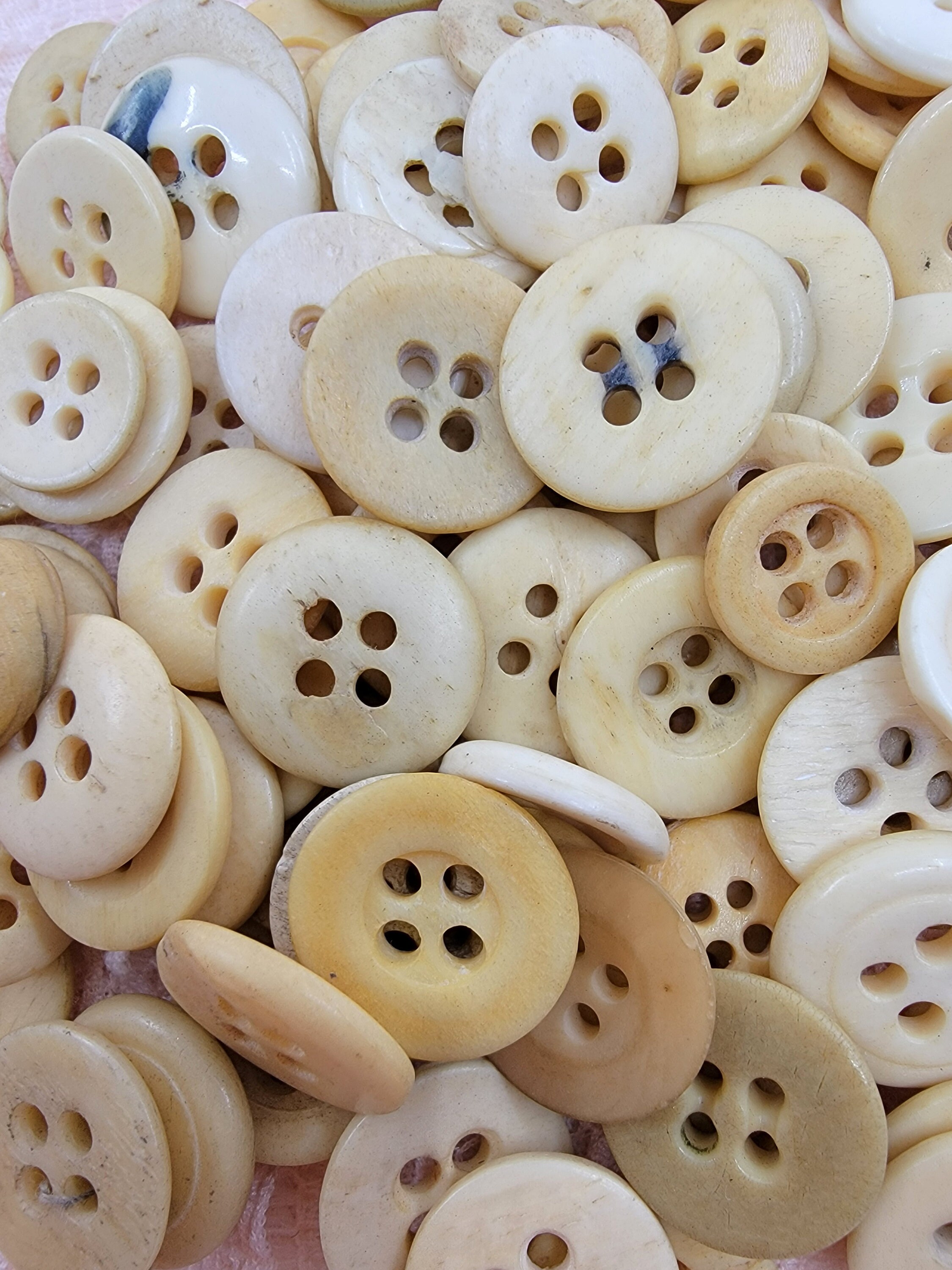 Vintage Antique Assorted Four Hole Bovine Bone Buttons - Lot of 50 - Etsy