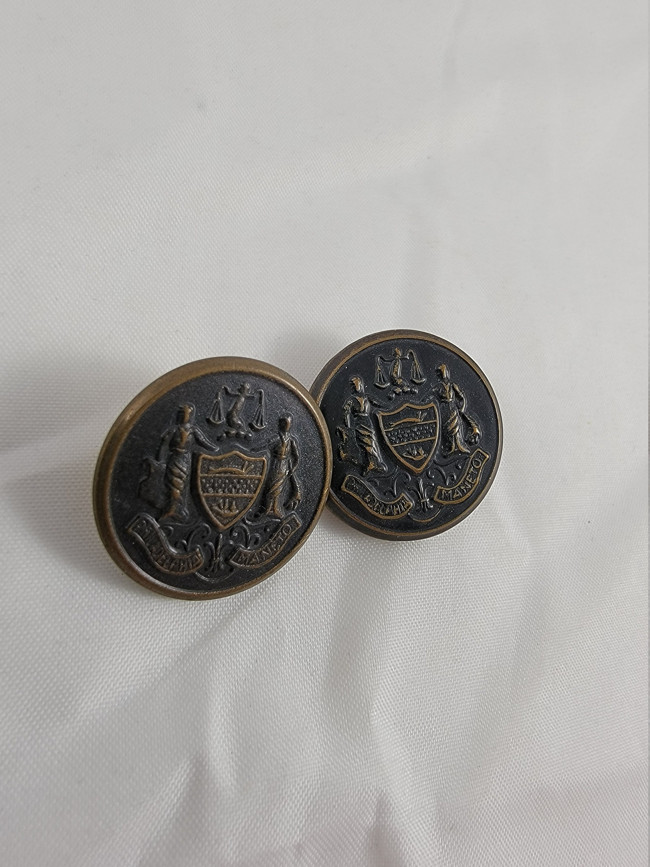 Vintage Metal Philadelphia Maneto Seal Buttons - Mixed Set of 2 - Etsy