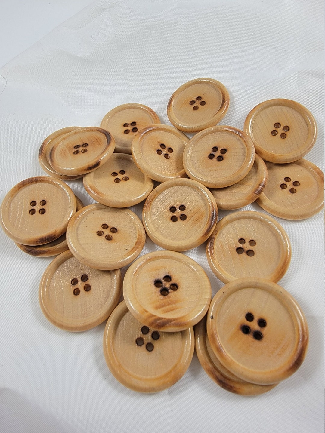 Vintage Tan Wood Round Buttons - Lot of 20 - Etsy