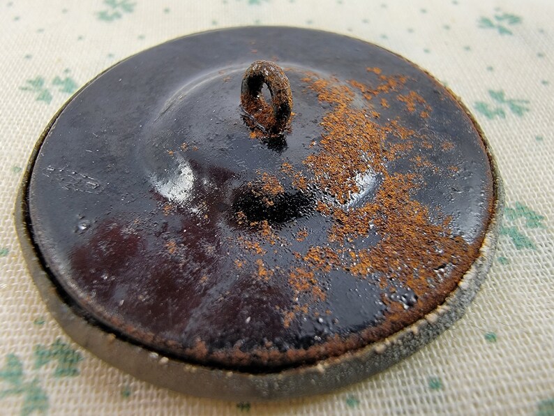Vintage Antique Large Wood and Metal Shield Design Button - Etsy