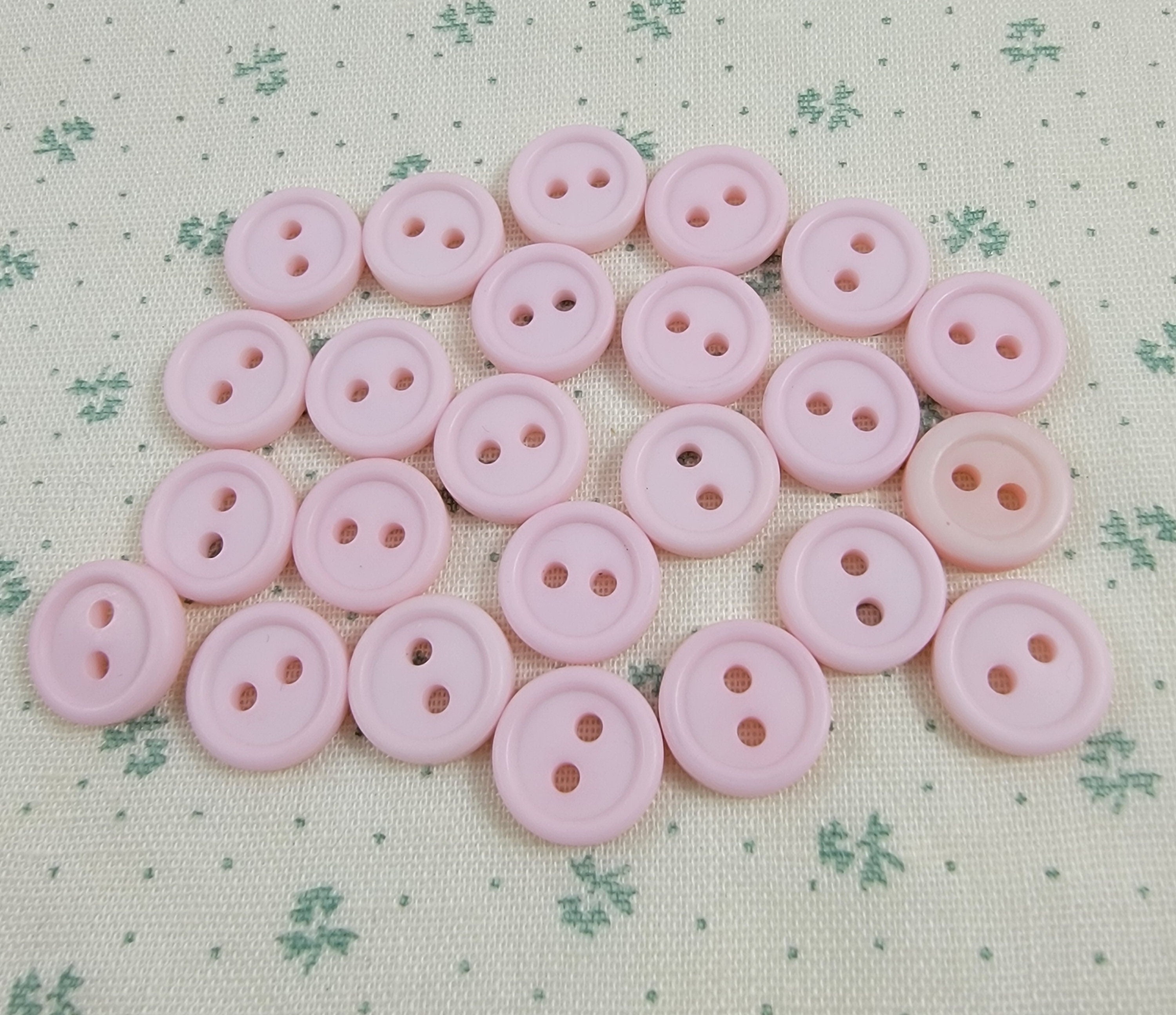 Vintage Light Pink Two Hole Sew Through Buttons Set of 24 - Etsy