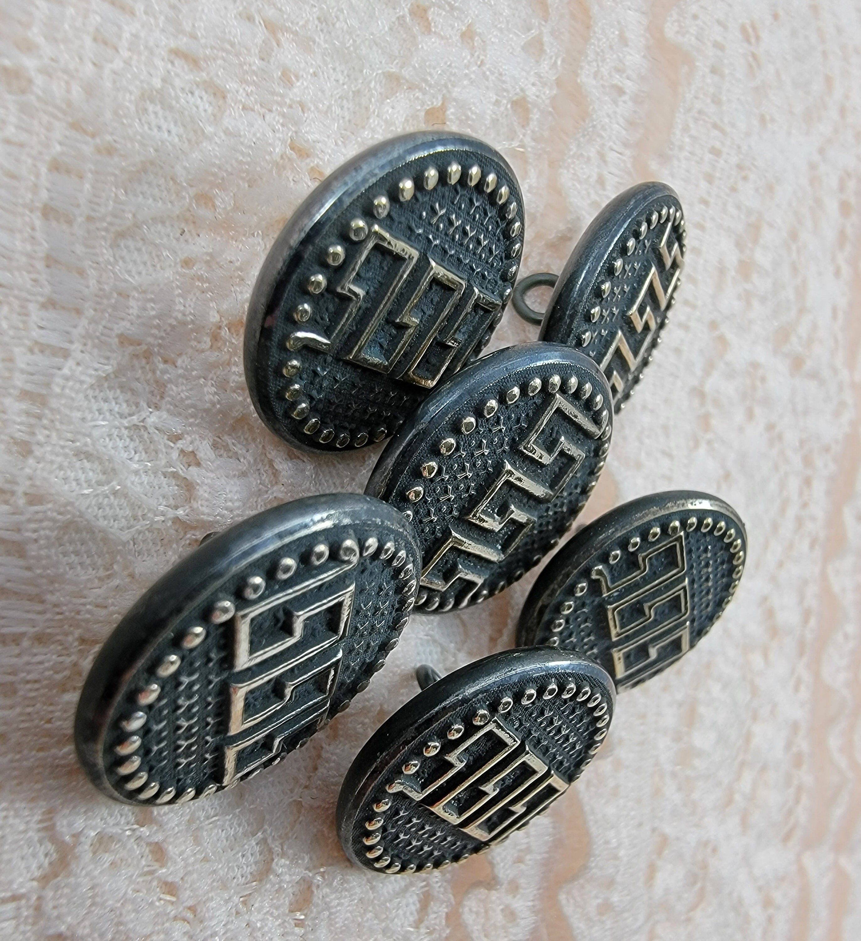 Vintage Stylized Greek Key Design Metal Buttons Set of 6 - Etsy