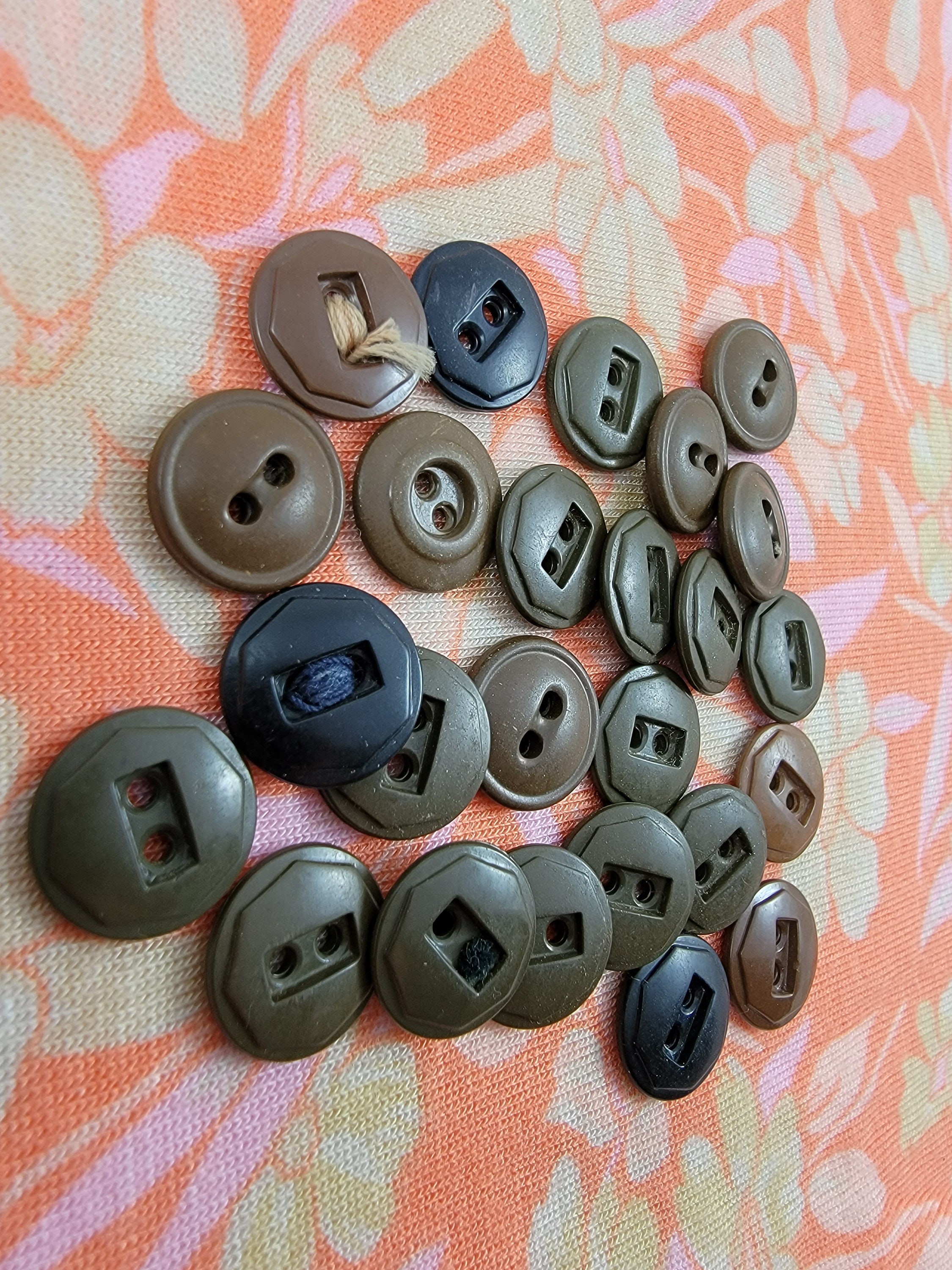Vintage Plastic Octagon Design Buttons - Mixed Lot of 19 - Etsy