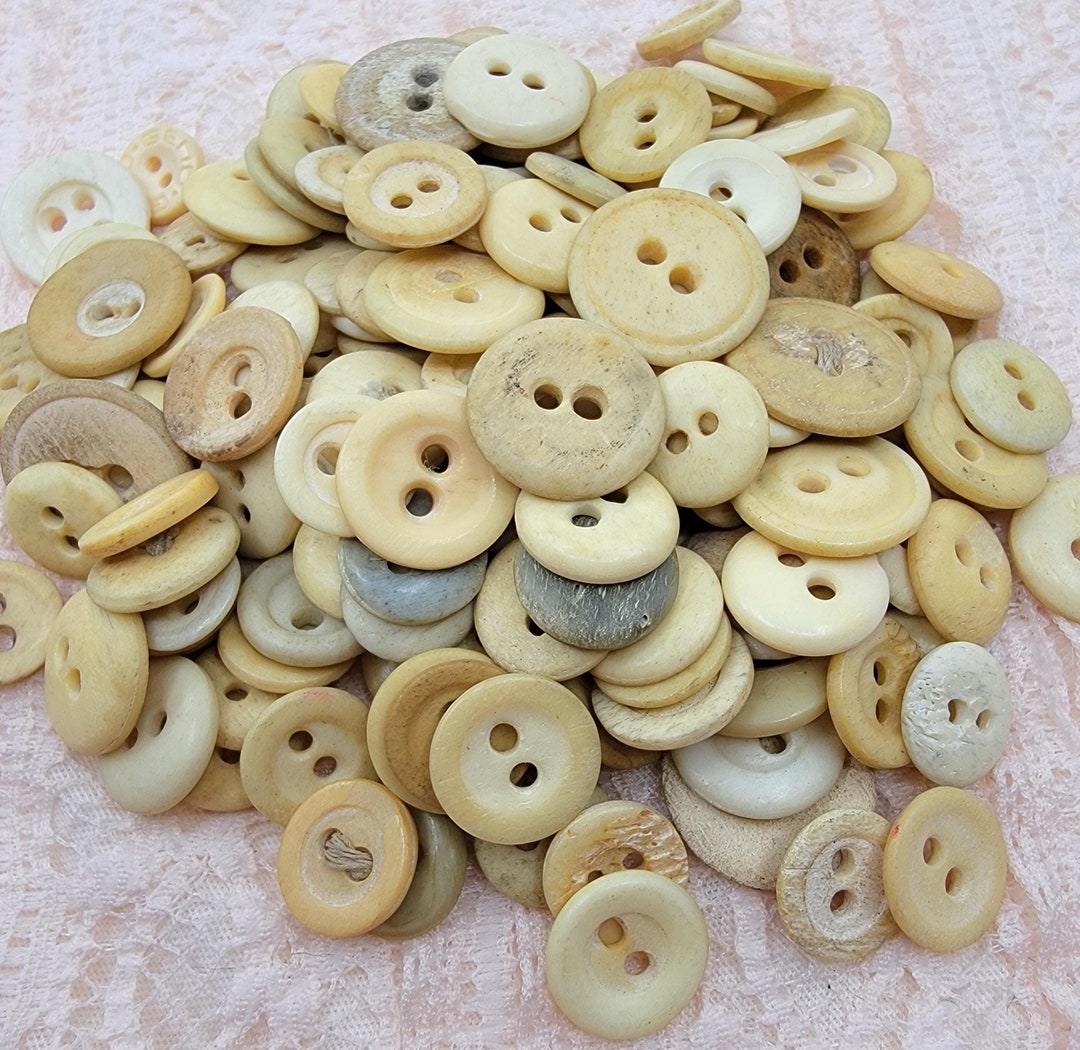 Vintage Antique Assorted Two Hole Bovine Bone Buttons - Lot of 50 - Etsy
