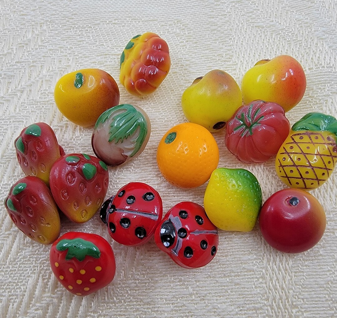 YOUR CHOICE Vintage Colored Glass Fruit Button With Self Shank - Etsy