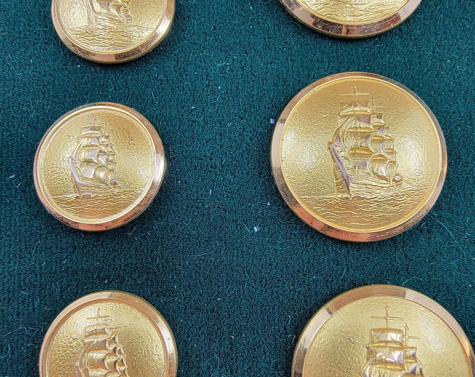 Vintage USS Constitution Gold Plated Blazer Buttons: Mixed Set of 9 - Etsy