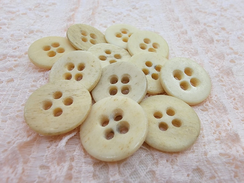 Vintage Antique Four Hole Sew Thru Bone Buttons - Set of 12 - Etsy