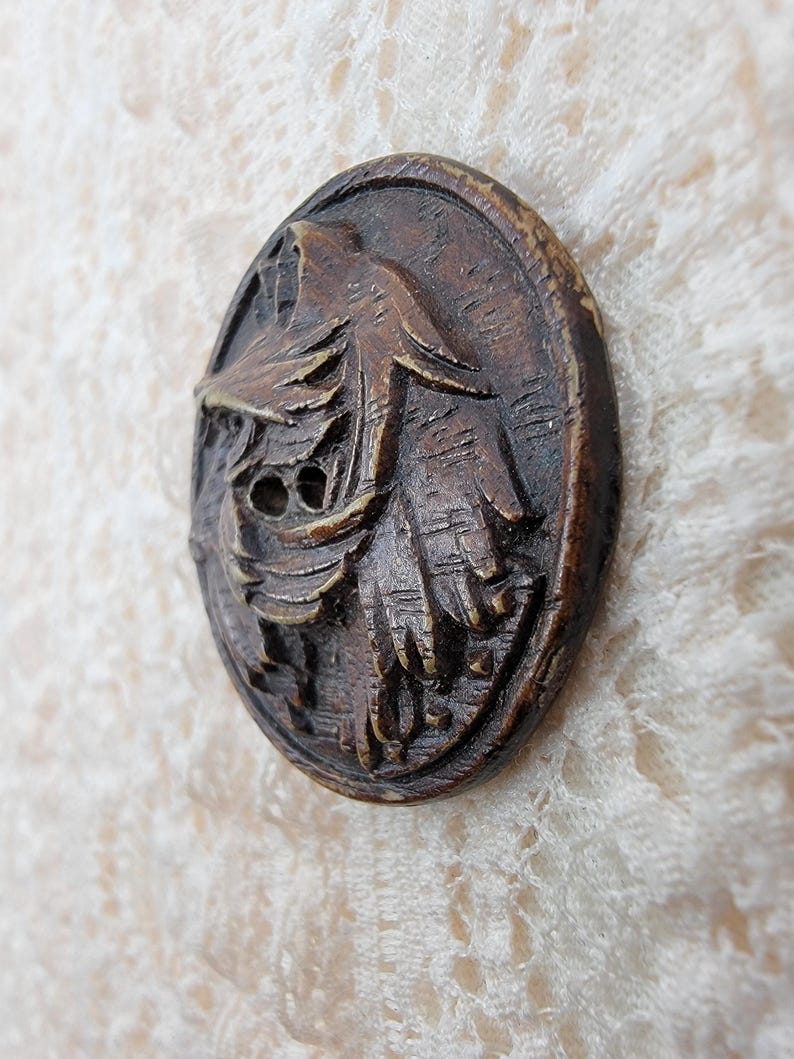 Vintage Scottie Dog Brown Burwood Sew Thru Button - Etsy