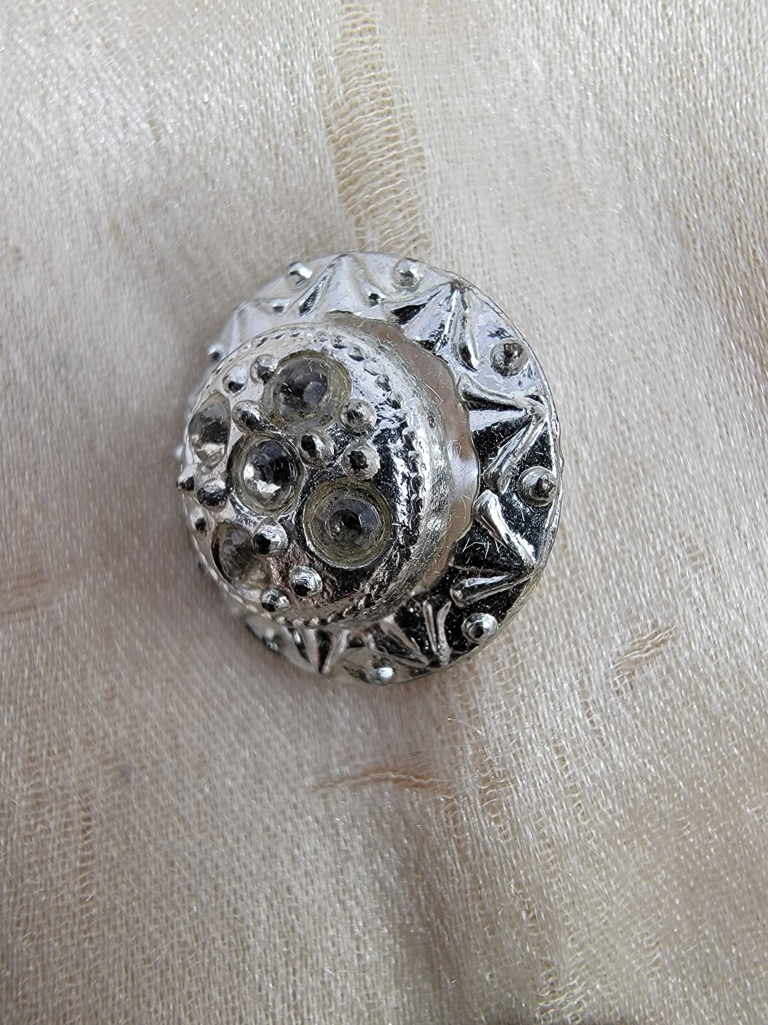 Vintage Aluminum and Paste Fancy Buttons - Set of 6 - Etsy