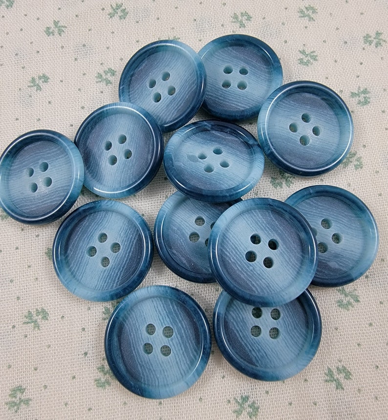 Vintage Medium Blue Wavy Stripe Design Four Hole Plastic Sew Thru ...