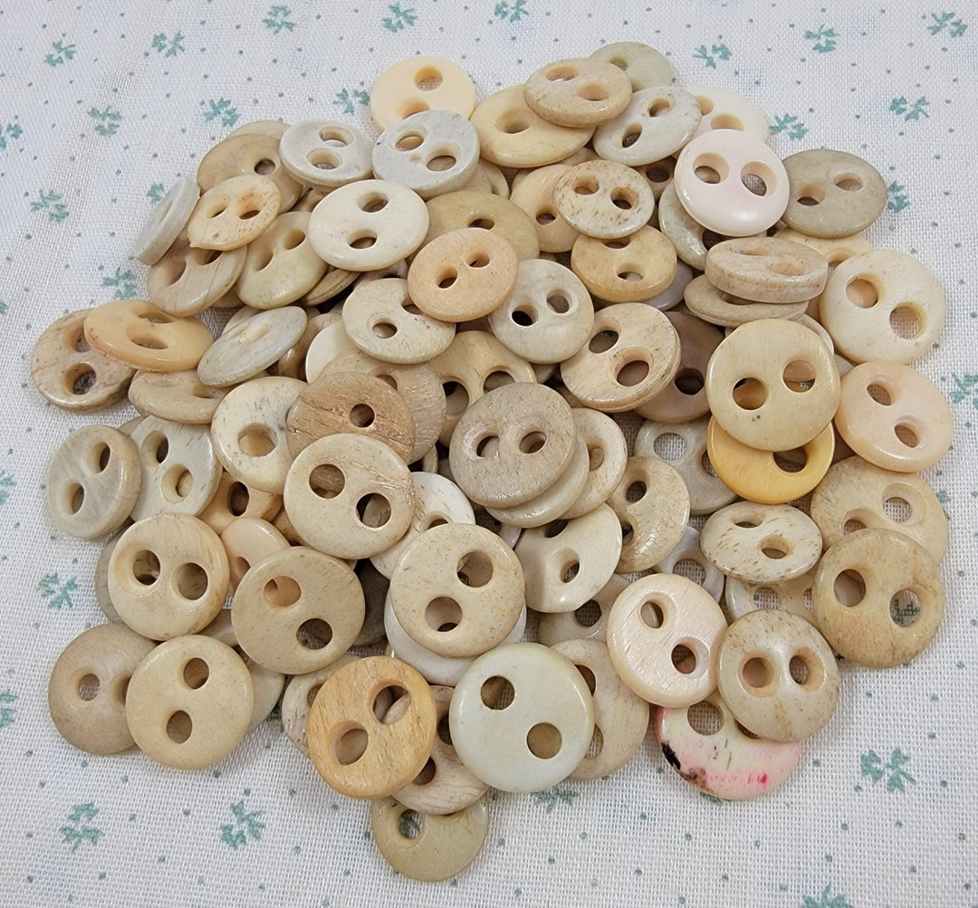Vintage Antique Assorted Two Hole Bovine Bone Underwear Buttons - Lot ...