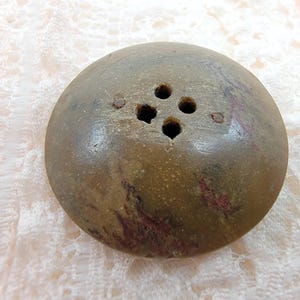 Vintage Brown Carved Composite Shell Steel Accent Sew Thru Button - Etsy