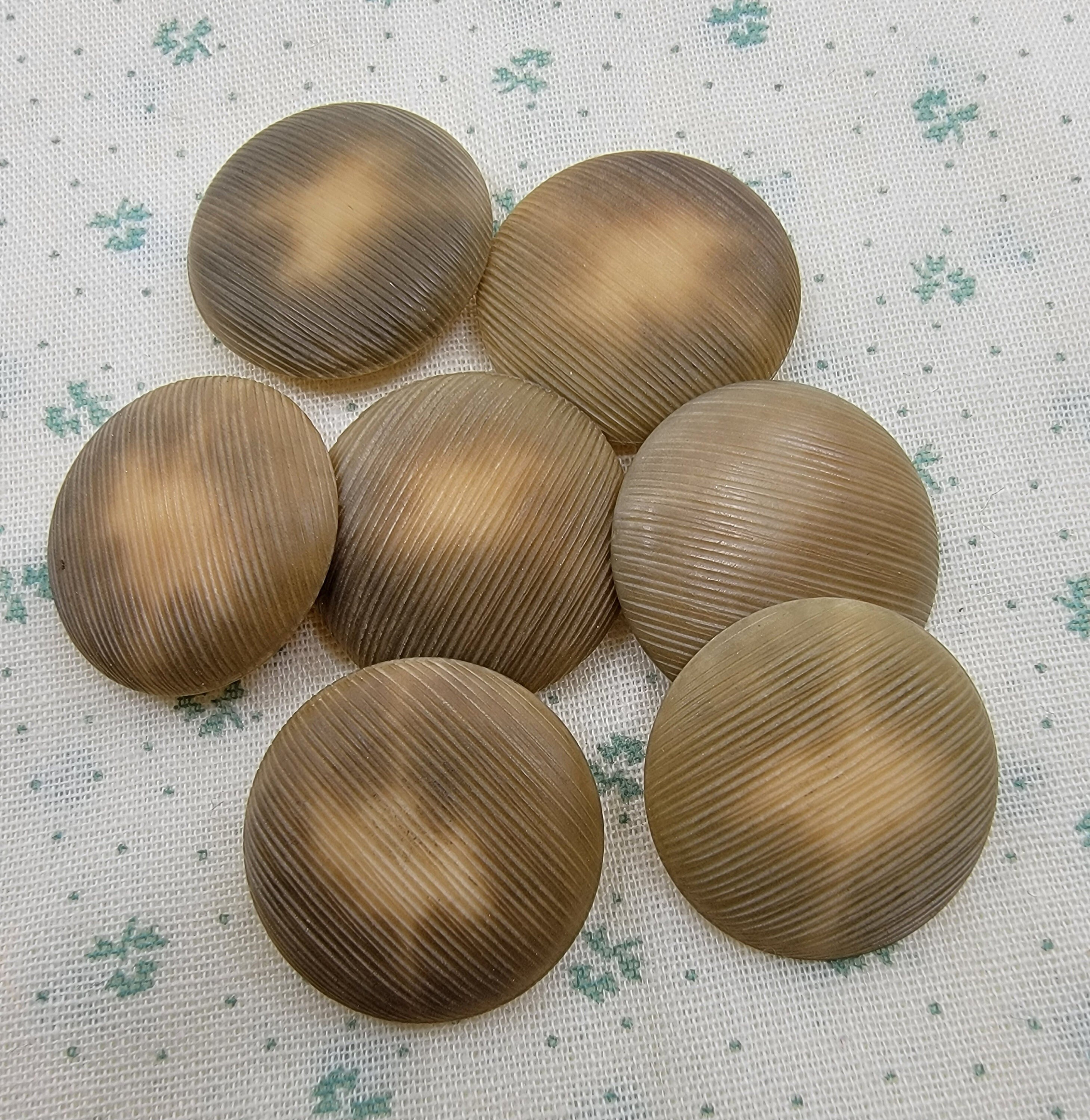 Vintage La Mode Lined Brown Composition Buttons With Self Shanks - Set ...